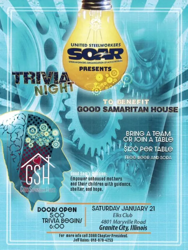 SOAR Trivia Fundraiser & 50/50 | United Steelworkers Local 1899 ...